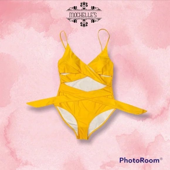 SHEIN | Swim | One Piece Yellow Swim Suit | Poshmark